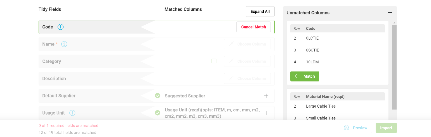 Import items using Tidy 2's import tool