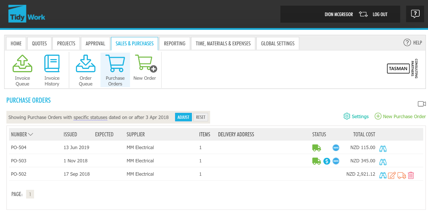 View a purchase order